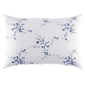 Laura Ashley Throw Pillow Home Decor with Envelope Closure, 1 Count (Pack of 1), Charlotte Blue/White