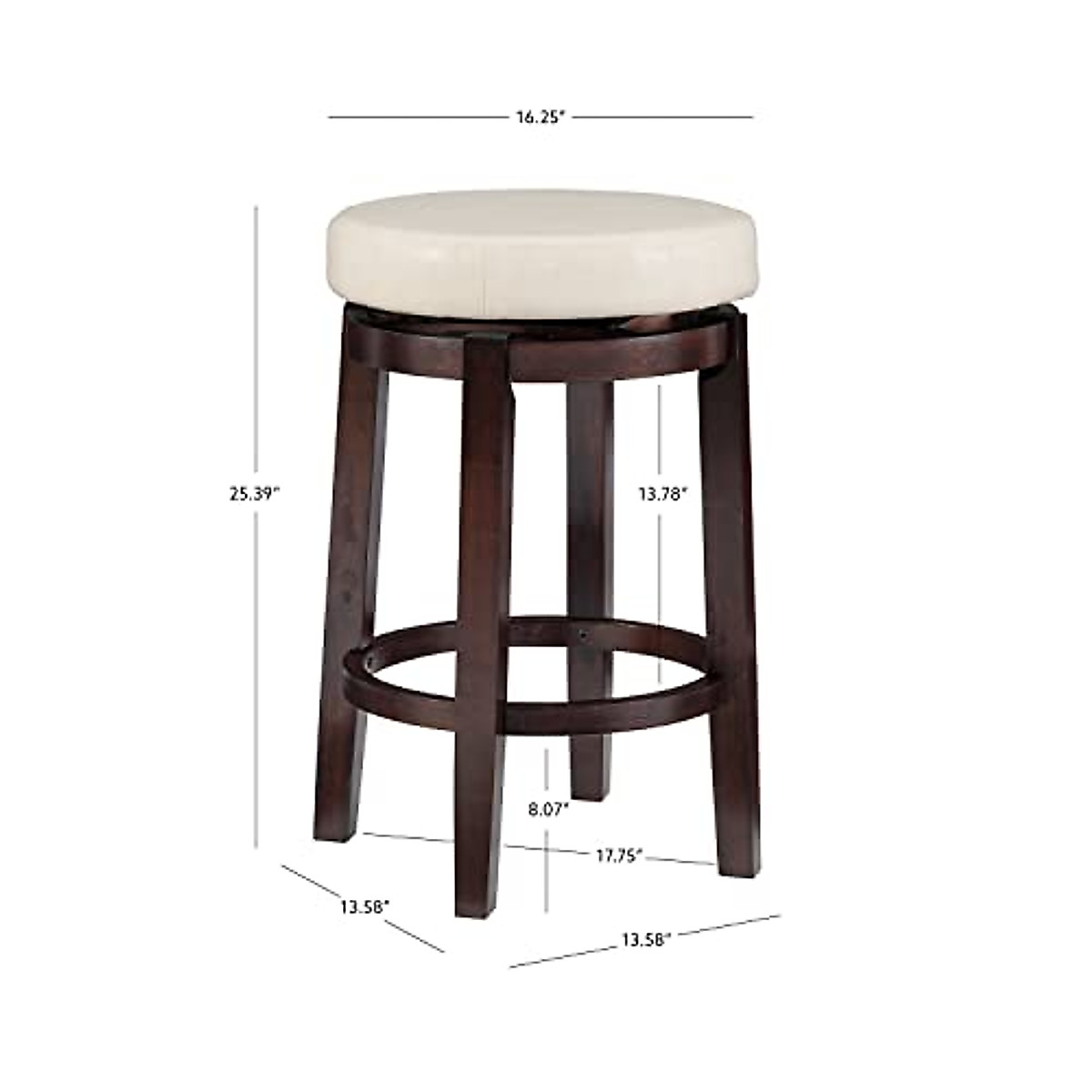 Linon Maya Rice 24 Inches Counter Stool, 24"