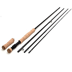 10 feet 9 inches Carbon Fiber Switch 7wt 8wt Fly Fishing Rod 4 Pieces Sections Extra Handle Freshwater Fishing Trout Lake Cork Handles
