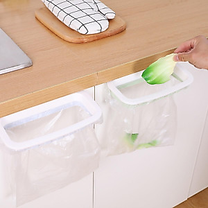 Cabilock Rack Cabinet Plastic Bag Holder Bag Rack Plastic Trash Garbage Kitchen Cabinet Storage Shelf Door Hanging White Bag Holder Bags Over Garbage Bag Storage Over