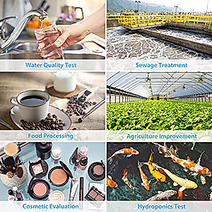 Dr.meter pH Meter, Upgraded 0.01 Resolution High Accuracy PH Tester with Backlit Two-Color LCD Display and ATC, 0-14pH Measurement Range with Data Hold Function Digital pH Tester Pen-PH838