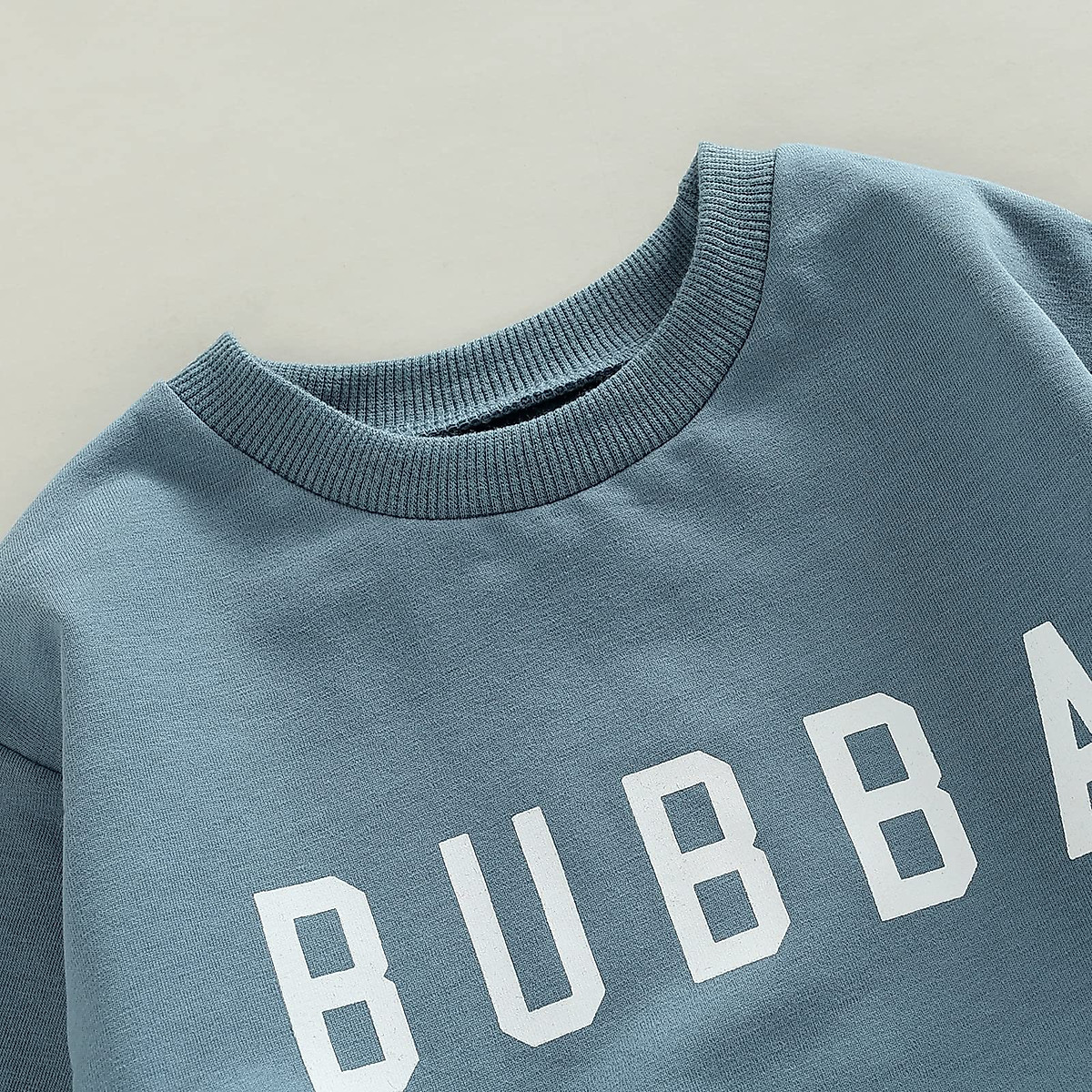 Sduydiosy Toddler Baby Boy Fall Clothes Long Sleeve Round Neck Letters Print Sweatshirt Top with Pants Cute Newborn Outfits (Letters Blue, 18-24 Months)