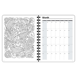 Undated Coloring Planner (6.625x9) Medium - Weekly & Monthly Organizer, Appointment Schedule, Goals and Notes
