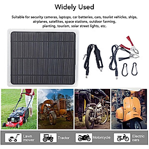 Solar Panel Kit, 20W 12V Solar Panel Car Battery Charger, Portable Solar Panel with Battery Clip and Suction Cups, Safe Use for Car RV Marine Boat, Camping, Home