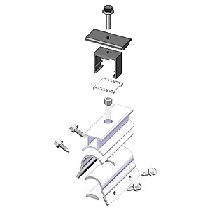 MageBracket RL Mid Clamp Mounting Kits for R-Panel Trapezoidal Metal Roof Solar Panel Module Mounting Racking Installation