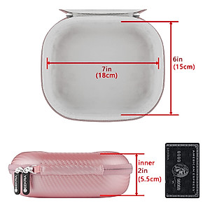 Geekria NOVA Headphones Case Compatible with Bose QC Ultra, QuietComfort 35 II, QC45, QC25, QCSE Case, Replacement Hard Shell Travel Carrying Bag with Cable Storage (Rose Gold)