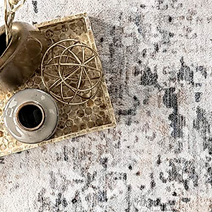 nuLOOM Danae Abstract Machine Washable Area Rug, 8' x 10', Ivory