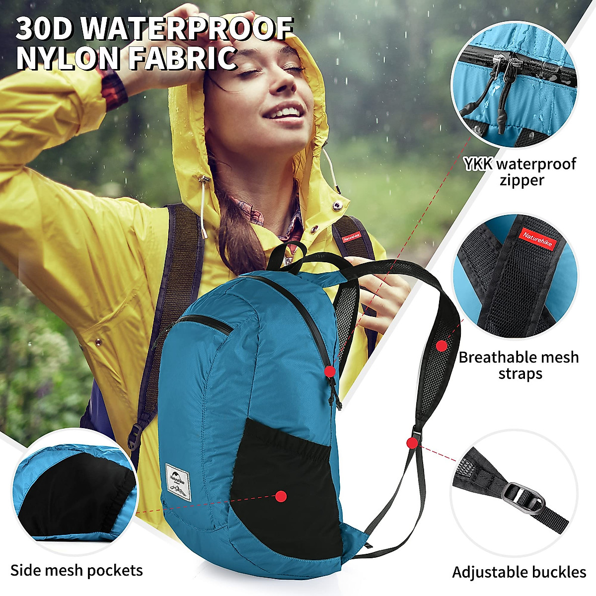 Naturehike 18L Rainproof Lightweight Packable Backpack Bicycle Travel Airplane