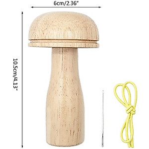 Wooden Darning Mushroom Household Needles Storage Container Portable Sewing Accessories, Darning Egg for Adults & Kids DIY, Handicraft Class, Travel, Home Darner