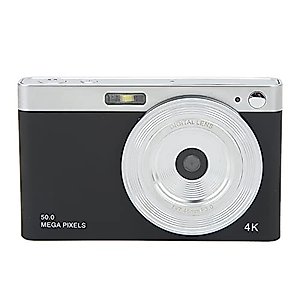 2.88 Inch 4K Digital Camera, 16X Zoom AF Autofocus Camera for Macro Shooting, IPS HD 50MP Mirrorless Camera with LED Fill Light for Vlog Shooting(Black)