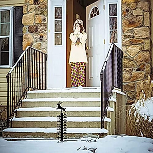 Iron Art Snow Gauge Outdoor 24 in Deer Snow Gauge, Handmade Metal Garden Snow Gauge Garden Pile (Reindeer)