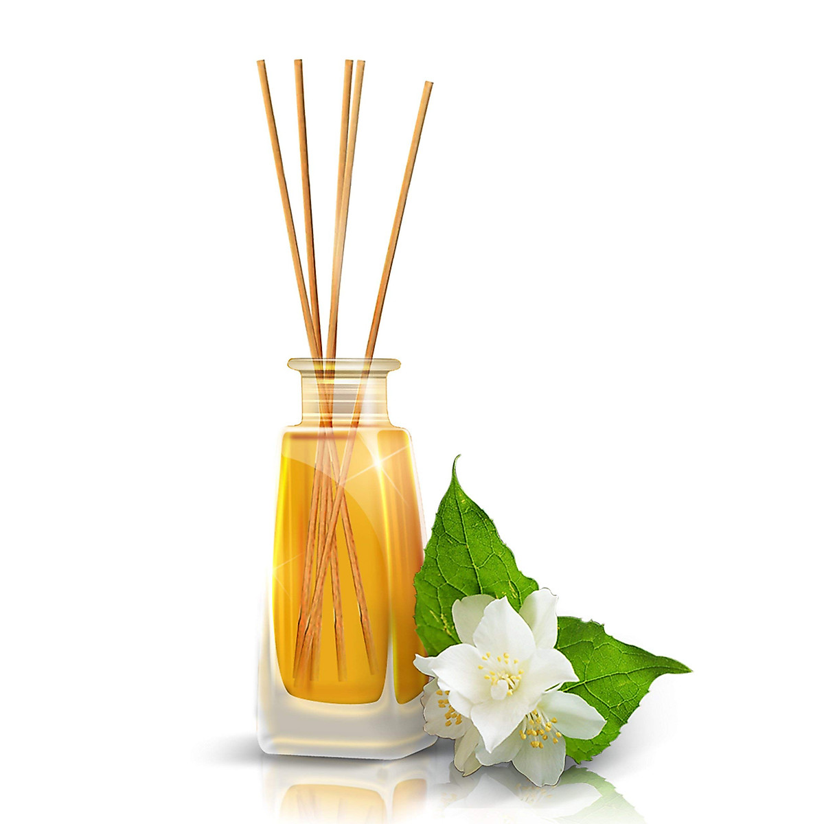 Jasmine Reed Diffuser 3.4 Fl Oz (100ml) - Home Fragrance - Air Freshener - Scented Diffuser - Gift - Spa - Home - Office - Boutique - Floral & Long Lasting Aroma - Aromatherapy