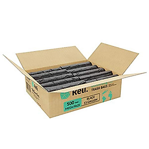 Reli. EcoStrong 13 Gallon Trash Bags | 500 Count Bulk | Black | Eco-Friendly | Made from Recycled Material
