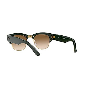 Ray-Ban Unisex Sunglasses Green On Gold Frame, Light Brown Lenses, 53MM