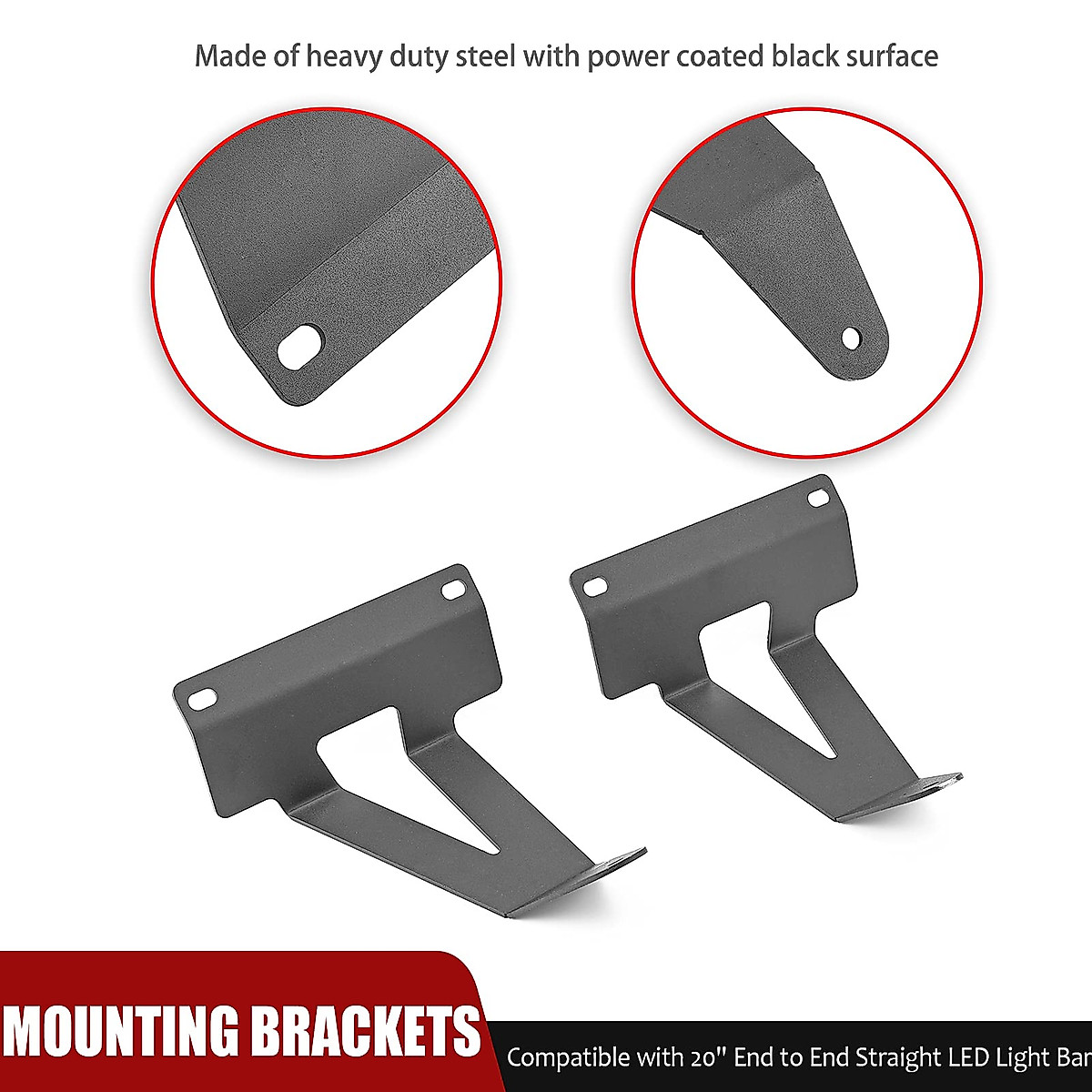 WSays 22" Front Hidden Lower Bumper Light Bar Mounting Brackets Compatible with Dodge RAM 1500 2WD/4WD 2019-2024