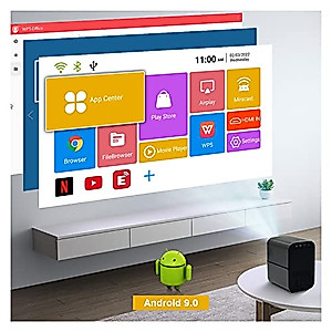 M6A 1080P LED Video Projector Android 9.0 6000 Lumens 5G WiFi Electric Focus for 4K Home Cinema Smartphone ( Color : M6A 1080P )