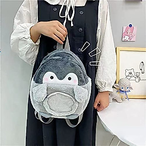 PGHRNE Kawaii Cartoon Penguin Backpack Cute Plush Small Schoolbag Daypack Girl Boy Gift (Penguin bag with coin bag,20*10*23cm)