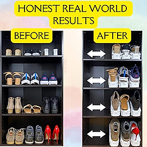 Adjustable Shoe Stackers [20 PACK] - Double Deck Shoe Rack Organizer for Closet Organization - Smart Small Space Solution - Shoe Slot Organizers - Freestanding Stacking Shoe Holder