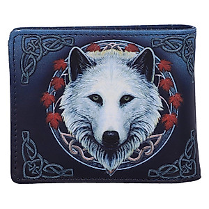 Nemesis Now Lisa Parker Guardian of The Fall White Autumn Wolf Wallet, Blue, 11cm