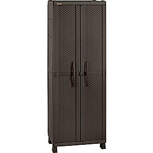 Rimax Resin Wicker Storage Cabinet, Large, Brown