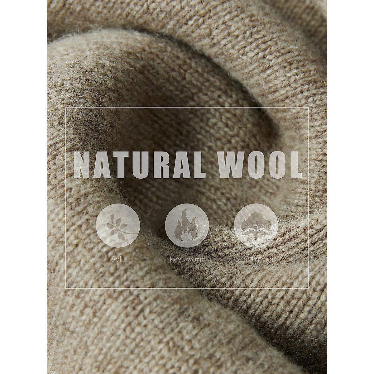 Liny Xin Women's Long Cardigan Sweater V-Neck 100% Merino Wool Fall Winter Warm Soft Knitted Cardigan Coat (Tan,L)