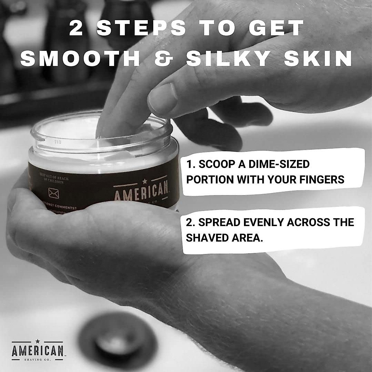 American Shaving Co. After Shave Balm for Smooth (Sandalwood Scent), Soothes and Moisturizes Face After Shaving, Treats Redness & Razor Burn, Post Shave Lotion 4 Oz