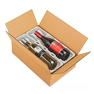 Beclink Wine Shipping Box (2 bottle) with Protective Trays, Biodegradable, Made from Recycled Materials - Pack of 1