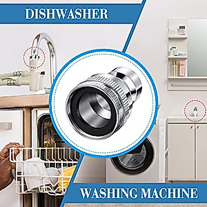 Dreyoo 2 Pcs Dishwasher Faucet Adapter, Dishwasher Snap Adapter Connection 15/16-27Male or 55/64-27Famale Chrome (No Filter)