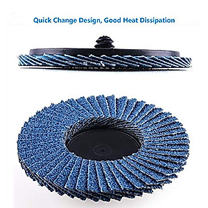 Titoe 30 PCS Flap Disc, 2 Inch T27 Zirconia Alumina Flat Flap Disc Grinding Sanding Sandpaper Wheels with 1/4 inch Holder, Includes 40/60/80 Grits