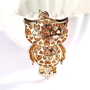 AMNGYOOK Owl Keychains, Cute Owl Shape Key Chain Crystal Rhinestone Animal Key Ring For Bag Wallet Purse Handbags Cars Key (Blue)