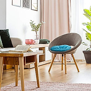 Tiita Floor Cushions Blue Seat Cushion Pillows 22"x22" Round Outdoor/Indoor Windows Pad for Patio Garden Hanging Chairs Set of 2