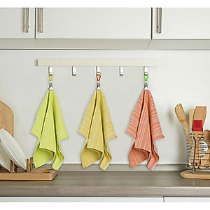 WisePoint Tea Towel Clips 10 Pcs, Metal Tea Towel Storage Clip with Hanging Loop for Towel, Multicolour Kitchen Towel Hanging Clips Small Hook Clips for Bedroom, Bathroom, Kitchen, Cupboard (5 colors)