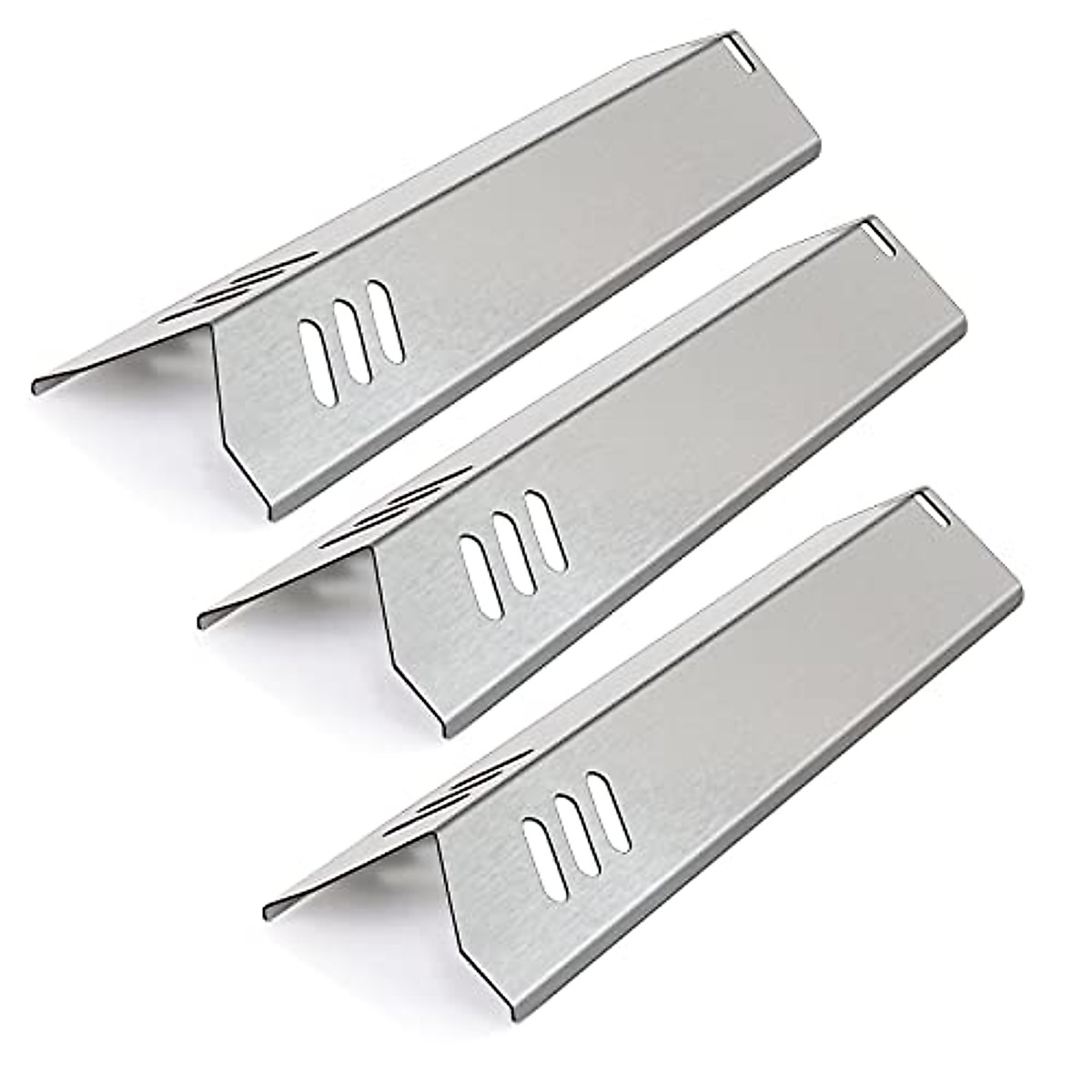 Zemibi 3-Pack 14 3/16 Inch Stainless Steel Heat Plate Replacement for Uniflame GBC1030W, GBC1030WRS, GBC1030WRS-C, GBC1134W, GBC1134WRS Gas Grill Models, BBQ Burner Cover Flame Tamer, Heat Shield