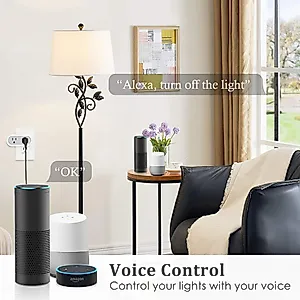 Smart Plugs That Work with Alexa Google Home Siri, Wireless 2.4G WiFi Outlet Controlled by Smart Life Tuya Avatar Controls APP, 10A Mini Socket Enchufe Inteligente with Timer, Dimmer, 1 Pack