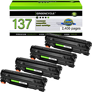GREENCYCLE Compatible C137 CRG137 CRG 137 Toner Cartridge Replacement for Canon ImageClass MF227dw MF216n MF247dw MF249dw MF229DW MF212W MF232W D570 Laser Printer (Black,4 Pack)