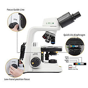 SWIFT Stellar 1 Pro-B Research-Grade Infinity Corrected Lab Compound Microscope, 40X-2500X, Siedentopf Binocular Head, Mechanical Stage, Abbe, Ultra-Precise Focusing, User and Eco-Friendly