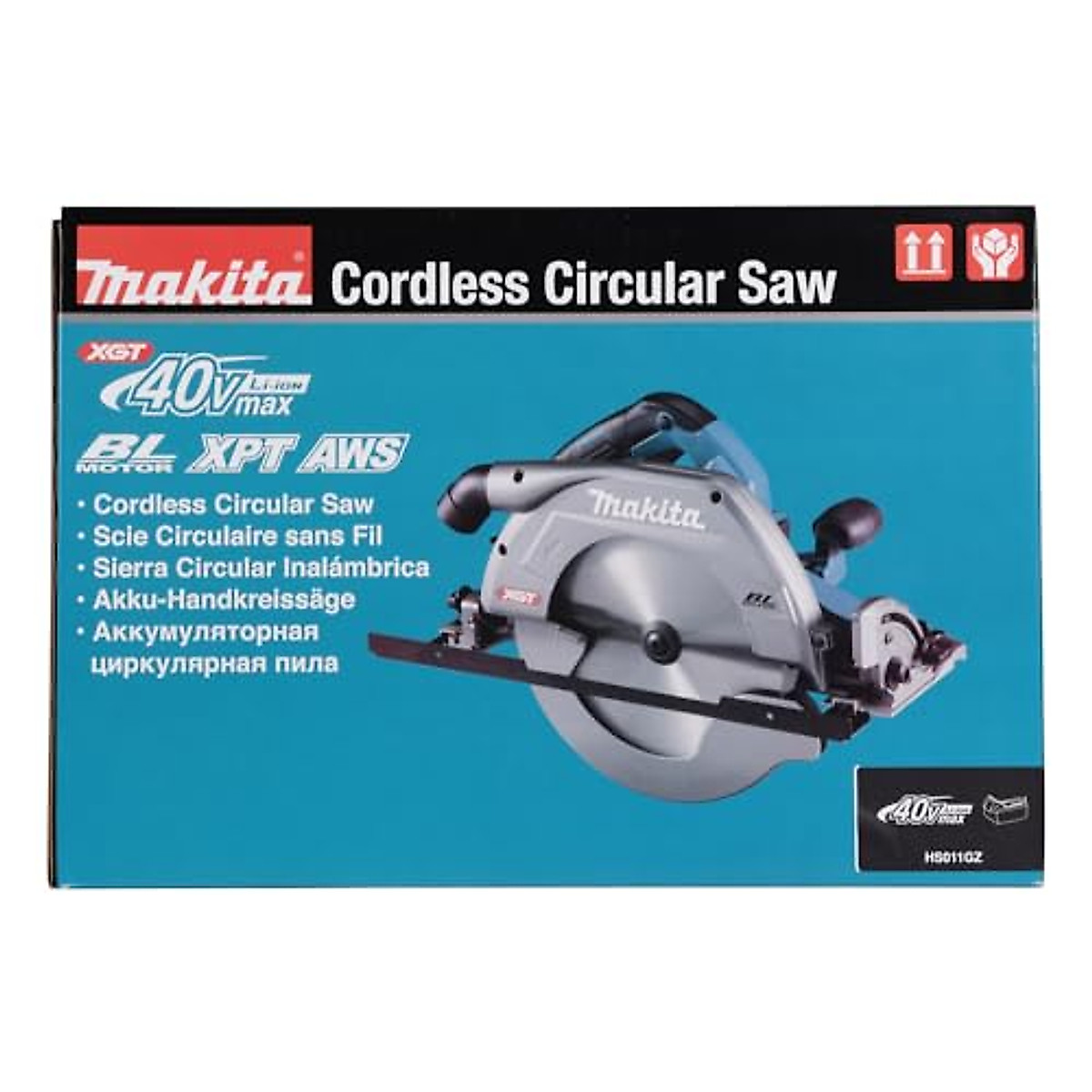 Makita HS011GZ 10.2 inch (260 mm) Rechargeable Circular Saw, 40 V Max, Battery and Charger Sold Separately, Blue