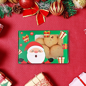 Funnlot Christmas Cookie Boxes Christmas Treats Container With Window 20PCS Christmas Treat Cookie Holiday Candy Box Christmas Baking Boxes Reindeer Santa Snowman Gingerbread Cookie Boxes
