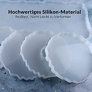 Epoda 5pcs Resin Tray Molds, Silicone Tray Mold, Irregular Rectangle Silicone Tray Mold with Handles, Designed for Making Large Epoxy Resin Coasters and Tea Trays