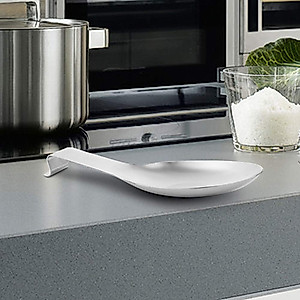 2 Pack Stainless Steel Spoon Rest, findTop Kitchen Spoon Utensils Ladle Holder for Stove Top, 3.8 x 9.4 Inch