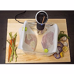 AppleKoreLiving Reusable Sous Vide Bags | Set of 2 BPA Free Bags (X-Large and Large) | Food Grade Silicone Sous Vide | 60% Larger, Thinner and More Flexible than Other Reusable Bags