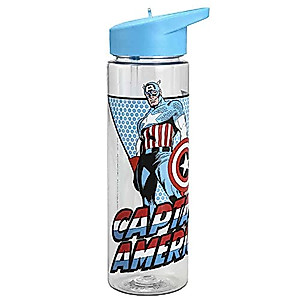 Marvel Comic Book Captain America 24 oz. UV Plastic Water Bottle