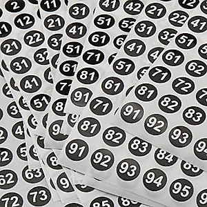 Number Stickers MEETOOT 20 Sheets 1 to 100 Consecutive Number Stickers Self Adhesive 0.4" Round Number Labels