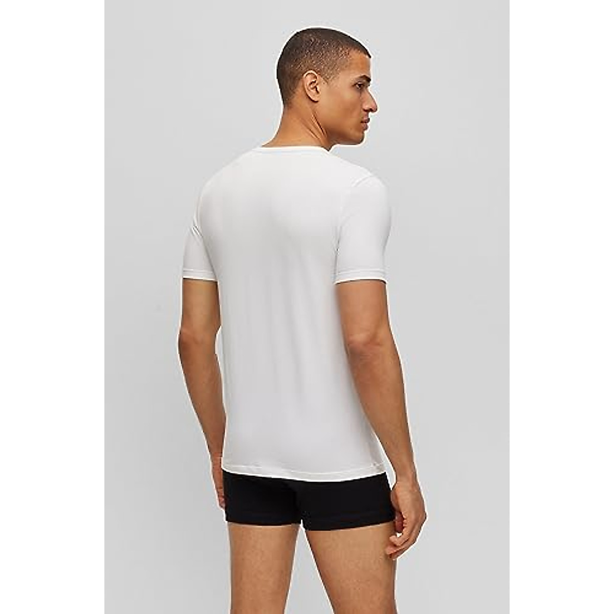 BOSS Hugo Mens T-Shirt Rn 2p Co/El 10194356 01 Boxer Briefs, White, Small US