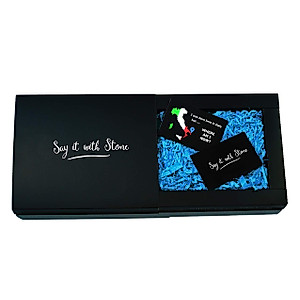 Stone Crucifix Cross Handmade In Italy - Free Standing or Hanging Ornament - Incl Gift Box & Blank Message Card - New Home Religious Christian Catholic Decoration Ornament Memorial