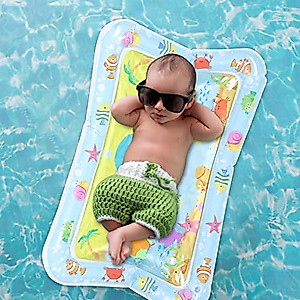 jojofuny ser of 2 Inflatable Tummy Time Water mat Infants Tummy time Toys for Babies 0- 6 Months Tummy time Water mat Water Mat Inflatable