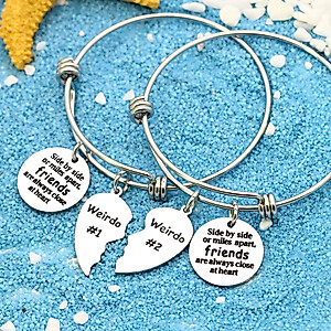 Weirdo Gift,Adjustable Silver Pendant Bracelet For Sisters Best Friend Birthday Christmas Gift