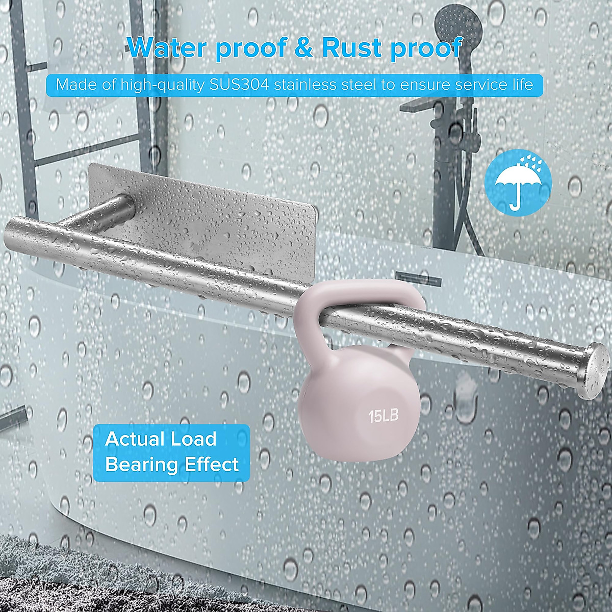 𝟐𝐧𝐝 𝐆𝐞𝐧 [More Studry] Paper Towel Holder Under Cabinet Wall Mounted, UREZORGEAR Self Adhesive or Drilling Paper Towel Holder for Kitchen RV, SUS304 Stainless Steel Paper Towel Roll Rack (Silver)