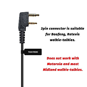 Walkie Talkie Earpiece with Mic for Baofeng UV-5R Retevis RT22 RT21 H-777, Walkie Talkies Headset Ear Piece for Baofeng UV5R UV82 BF-F8HP AR-152 BF-888S Arcshell AR-5 Kenwood Two Way Radio, Pack of 3