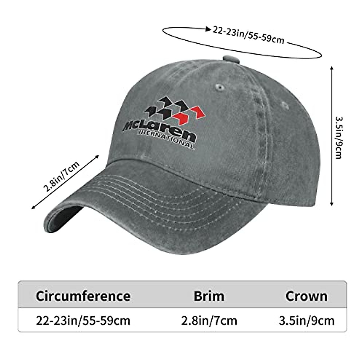AVOJEE Mclaren-F1-Logo- Cowboy Hat Cowboy Hat Trucker Dad Gift Adjustable Buckle Closure Casquette Unisex Gray